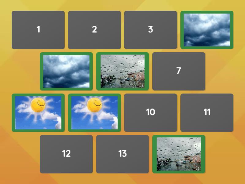 Grade 1: Weather (1) - Matching pairs