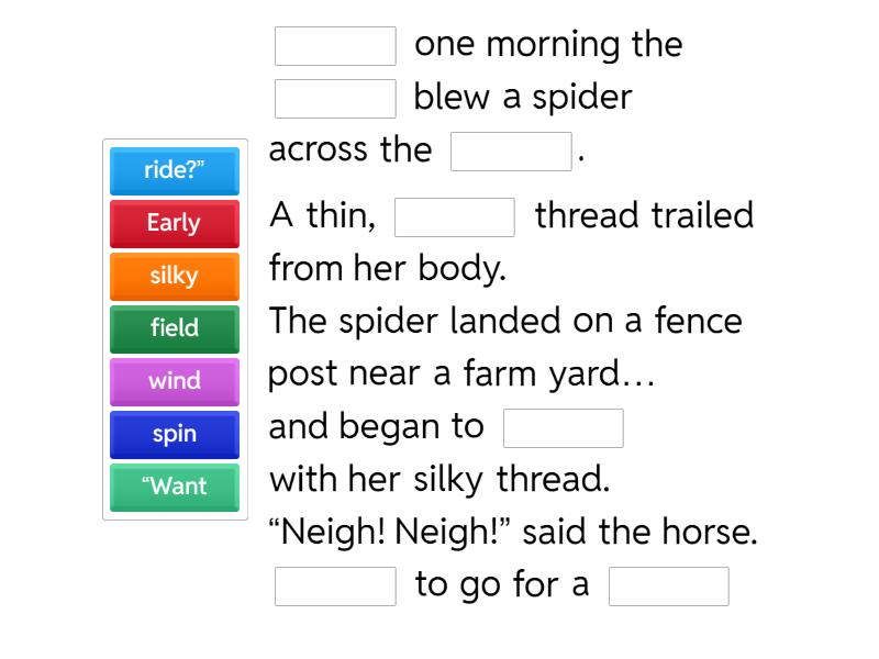 spider - Complete the sentence