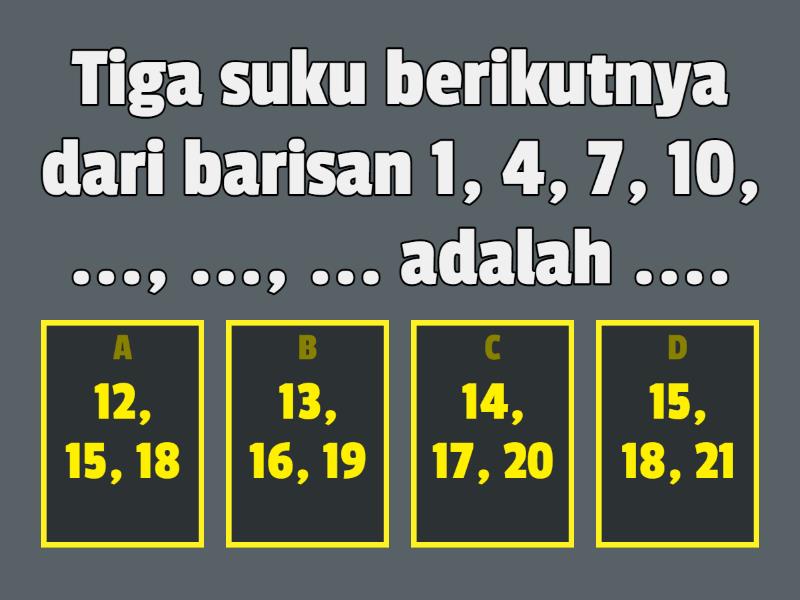 Kuis 1 - Pola Bilangan - Quiz