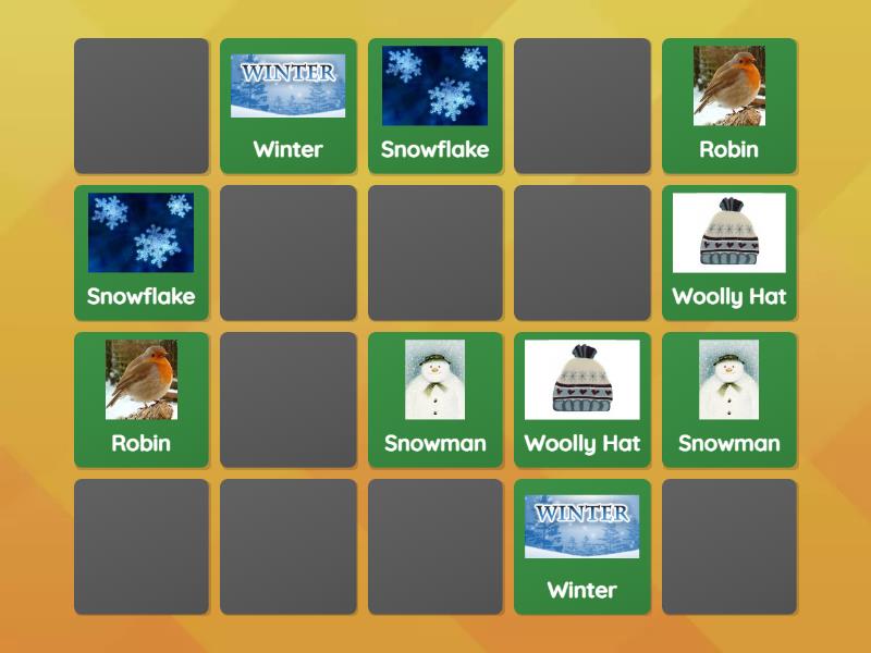 Winter matching cards - Matching pairs