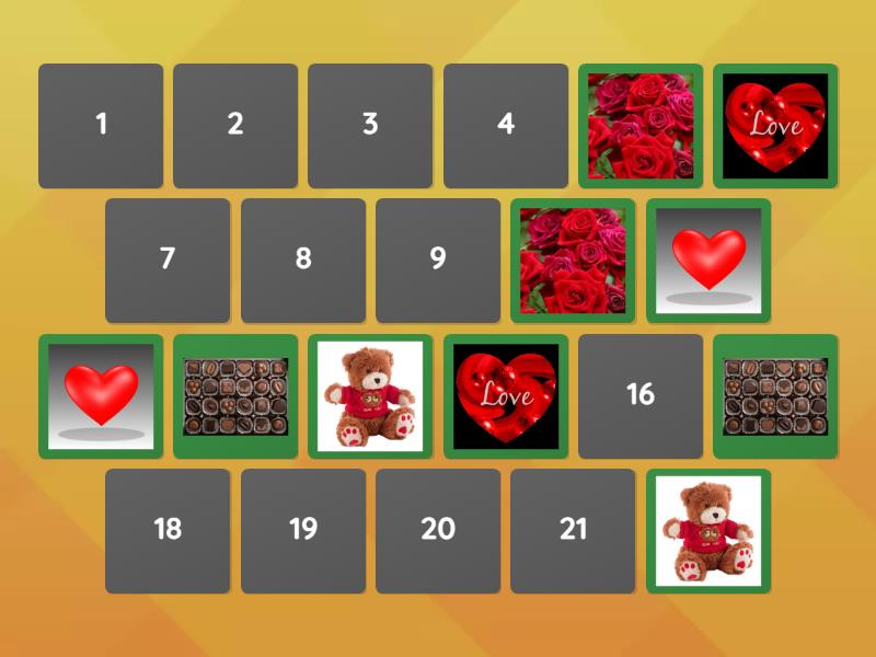 Valentine Memory Game - Matching pairs