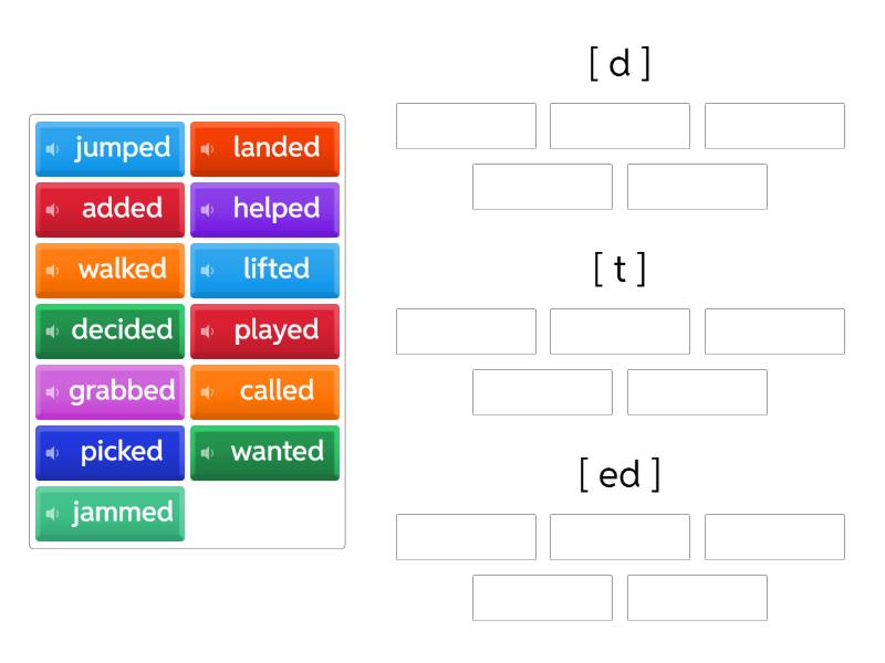 Suffix -ed - Group sort