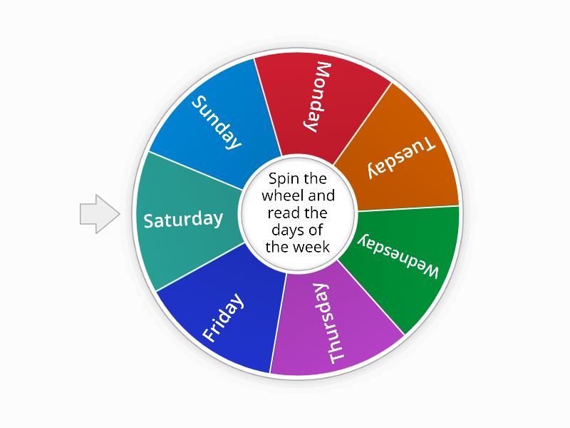 Days of the Week - Spin the wheel
