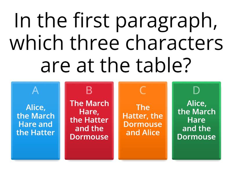 Comprehension questions: Alice's Adventures in Wonderland - Quiz