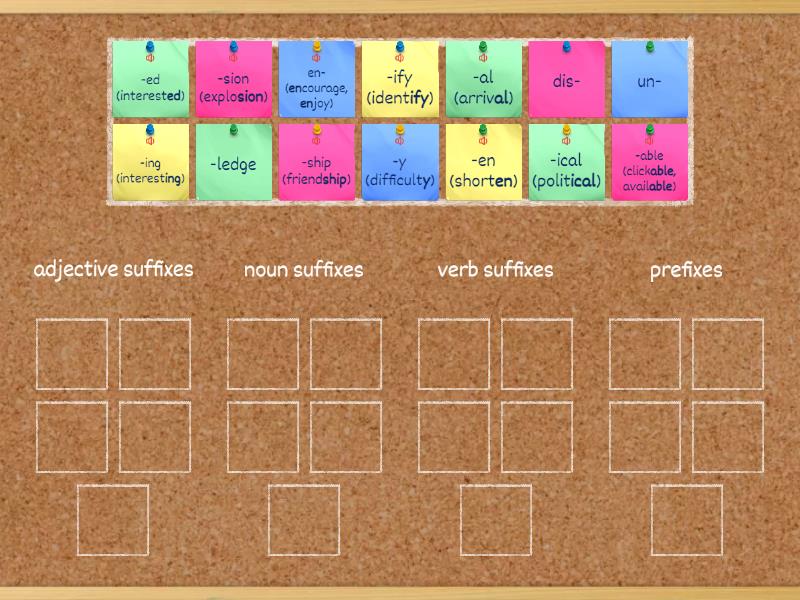 Unit 2 Word formation - Group sort