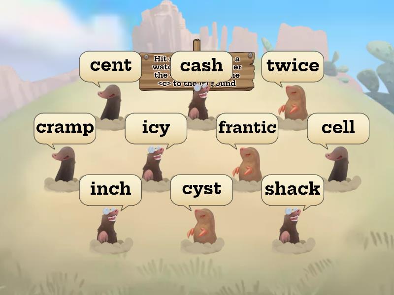 Soft C watch-out vowels - Whack-a-mole