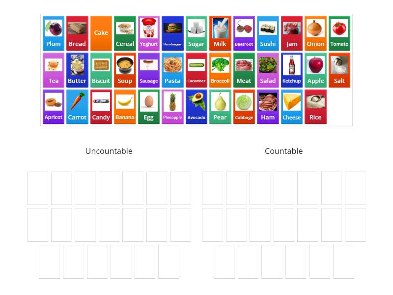 task countable/uncountable - Group sort