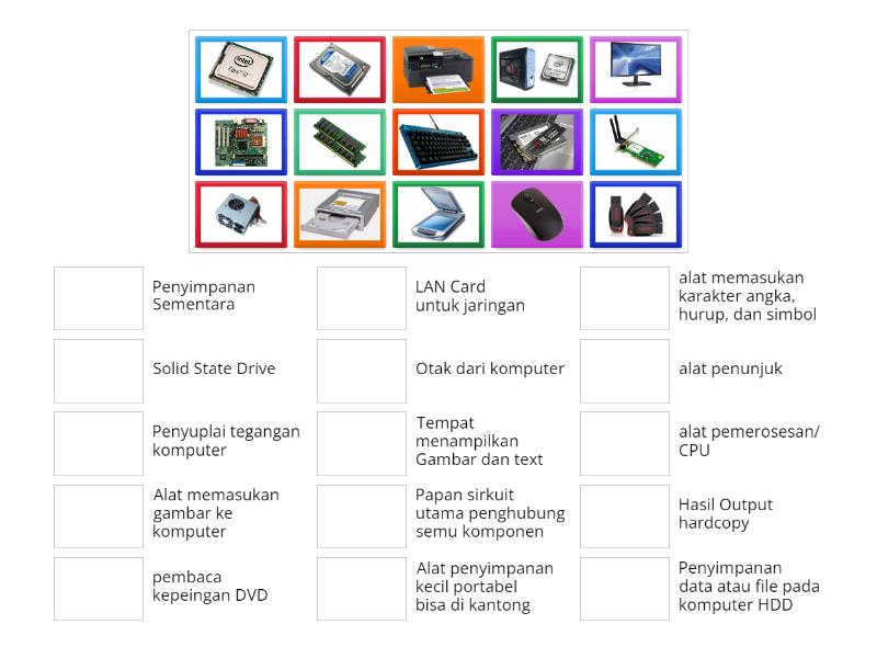Sistem Komputer (Komponen Hardware) - Match up