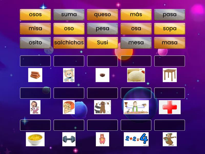 Palabras con Ss - Une las parejas