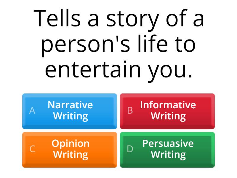 5 Types of Writing! - Quiz