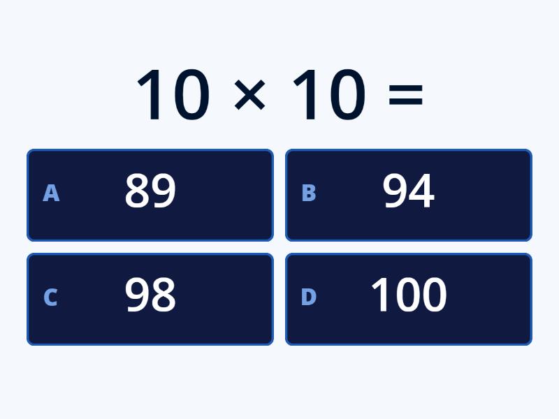 Mixed Multiplication Quiz - Cuestionario