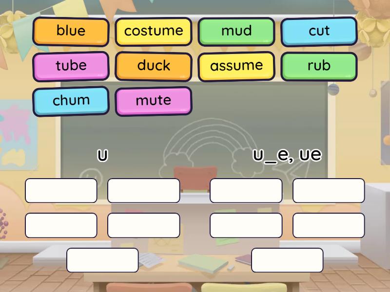 My Jolly Reading. u_e, long/short sorting - Group sort