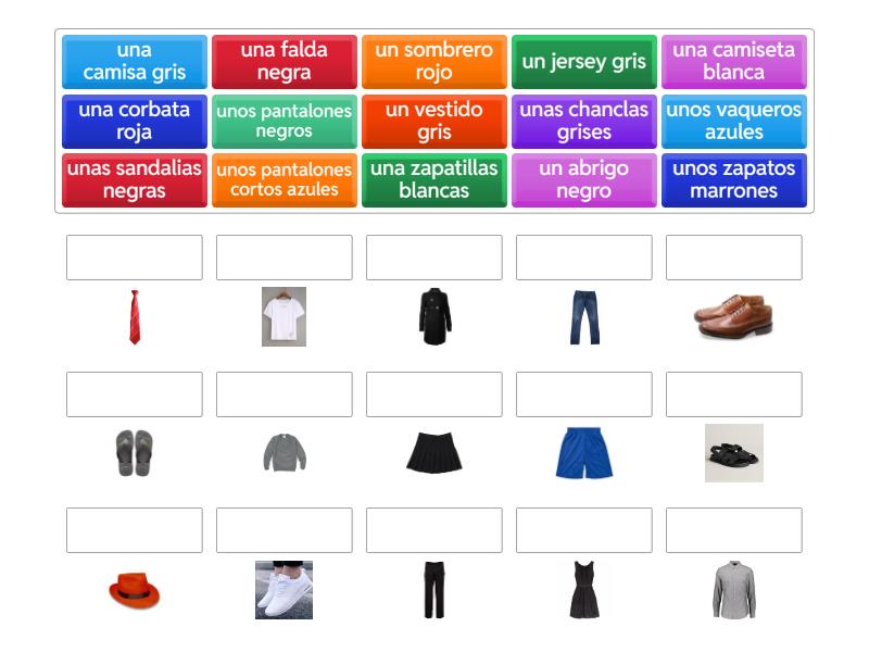 PSB2 Unit 4 - ¿qué ropa llevas? - Match up