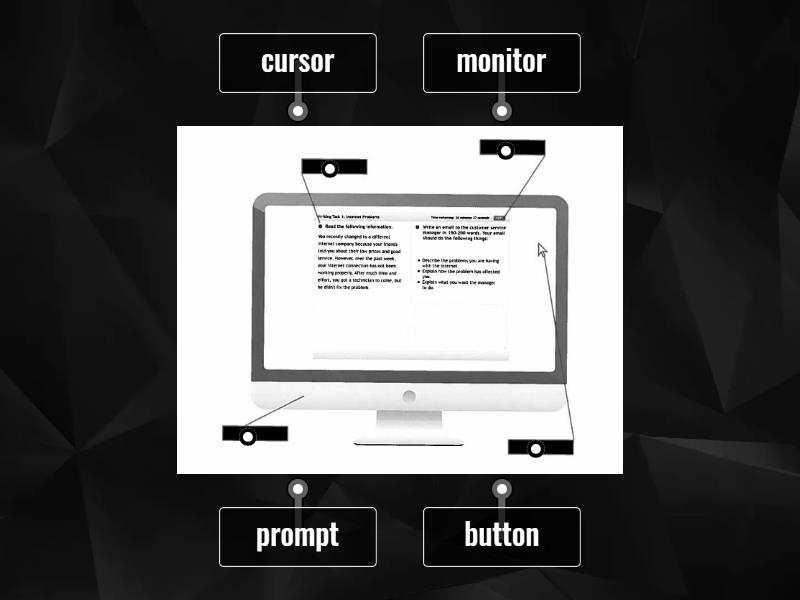 Computer-Related Vocabulary CELPIP monitor - Labelled diagram