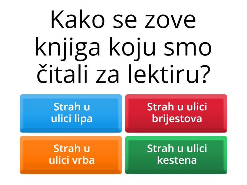 Lektira kviz - Cuestionario