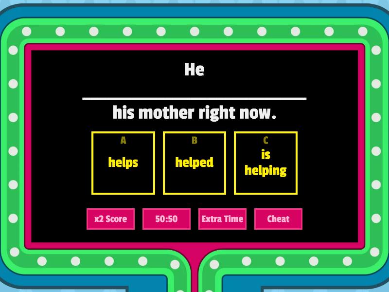 simple present, present progressive - Gameshow quiz
