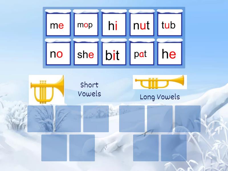Short Vowels vs Long Vowels (Colours) - Group sort