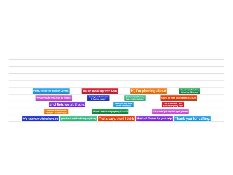 I'm calling to check 7c Speakout part 2 - Word magnets