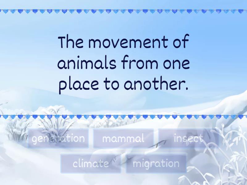 Vocabulary: Amazing Migrations - Find the match