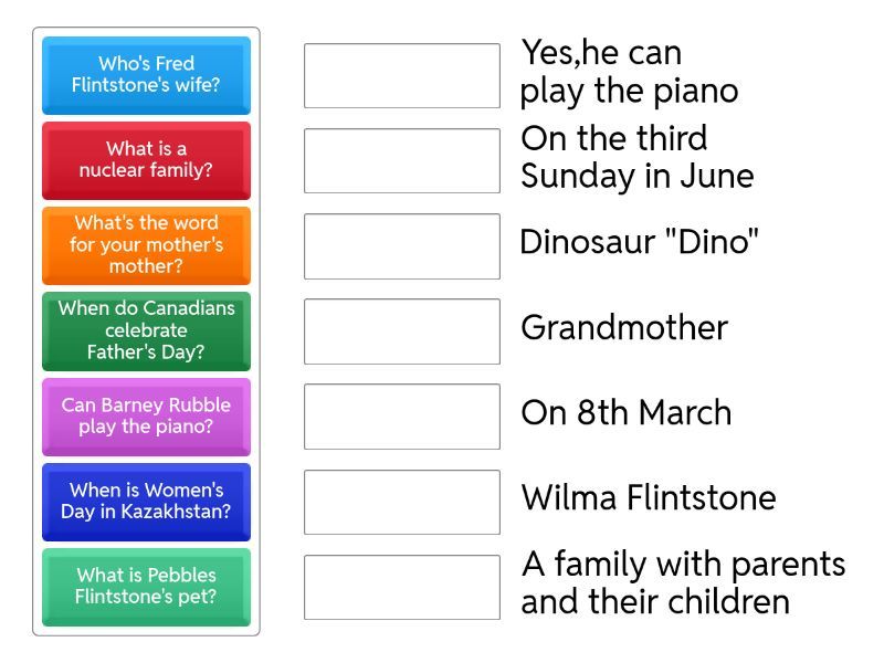 Values Quiz 5grade - Połącz w pary