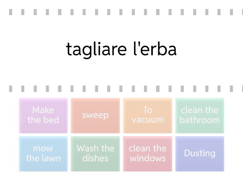 Italian wordwall (chores) - Find the match