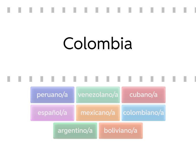 Paises y nacionalidades - Find the match