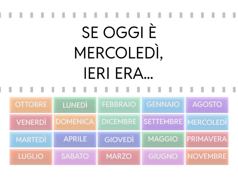 GIORNI MESI STAGIONI 2 - Find the match