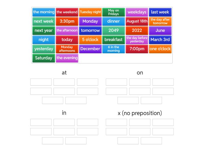 Preposition Match - Group sort