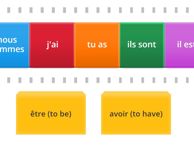 être vs avoir - Speed sorting