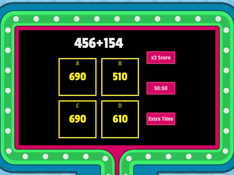 Addition and Subtraction to 1000 - Gameshow quiz