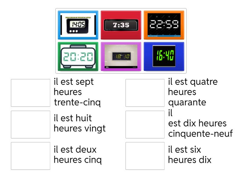 TR1 U3 - Quelle heure est il? II - Match up