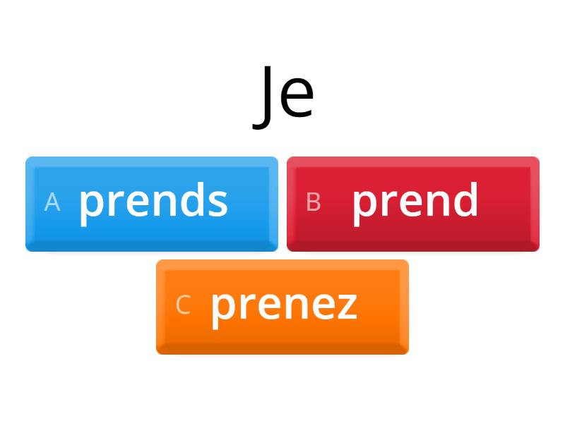 Le verbe PRENDRE au présent - Quiz