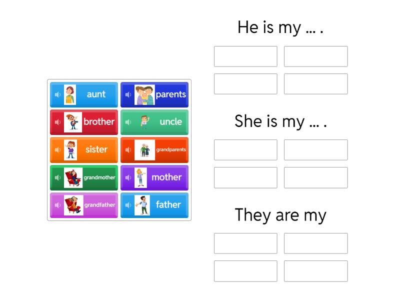 Family + (He, she, they) - Group sort