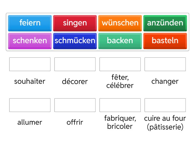 Weihnachten - Verben - Match up