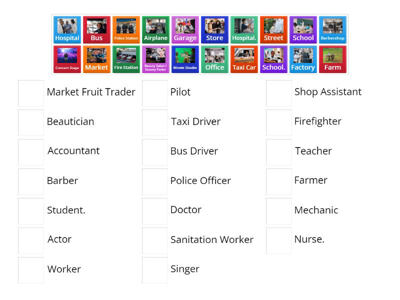 Everybody Up 2 - Unit 2 - Jobs and Workplaces - Audio for Jobs - Match up