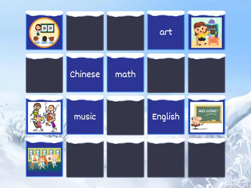 SCHOOL SUBJECTS - Matching pairs