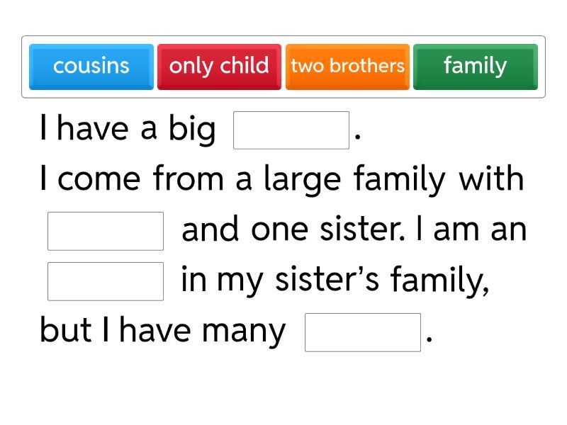 My Family - Larisa h/w 26.10 - вставить слова в текст - Complete the sentence