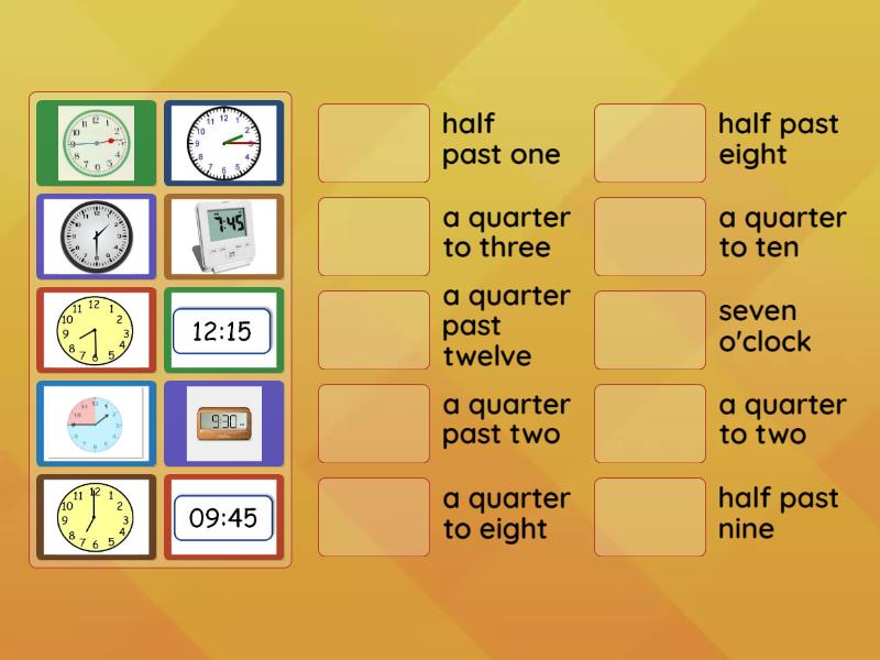 4B Unit 4 Telling Time - Match up