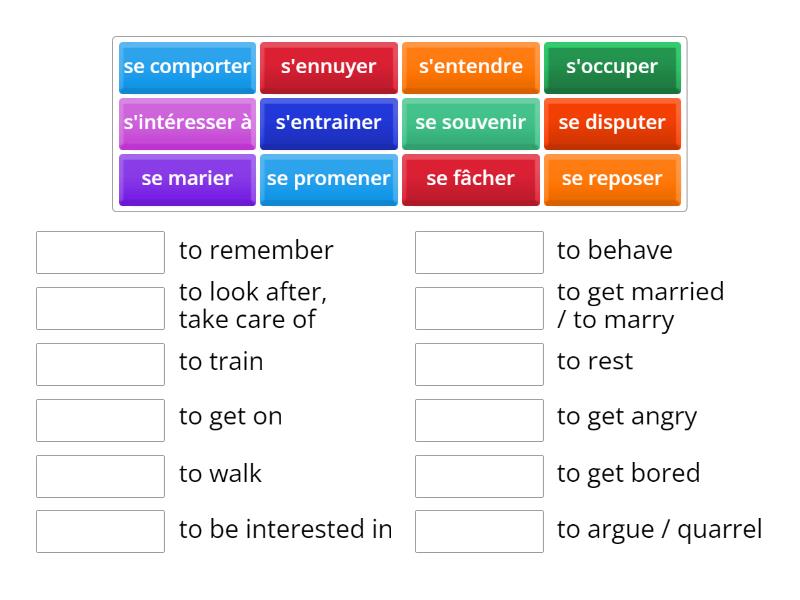 reflexive verbs - Match up