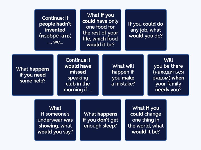 Conditionals Speaking Activity - Flip tiles