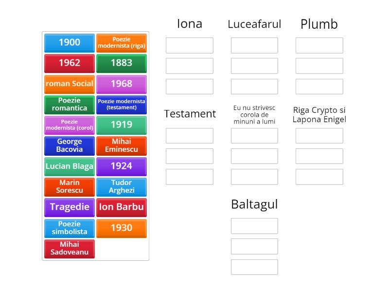 Subiectul 3 bac opere part 2 - Group sort