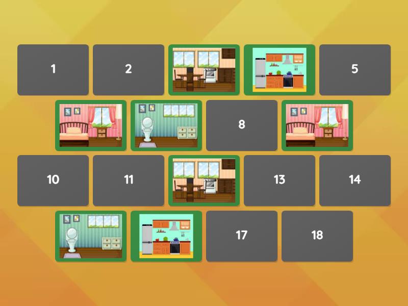 ROOMS OF A HOUSE MATCHING GAME - Eşleşen çiftler