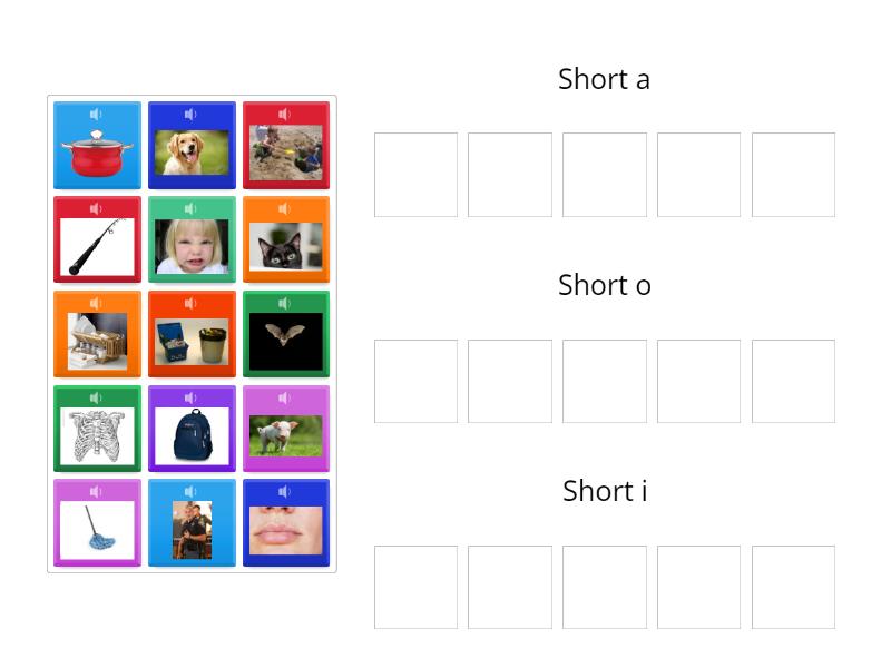 short vowel sound sort - Ordenar por grupo