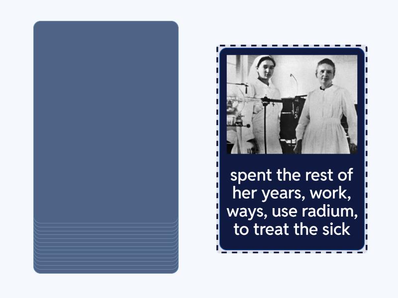 key events in Marie Curie's life - Speaking cards