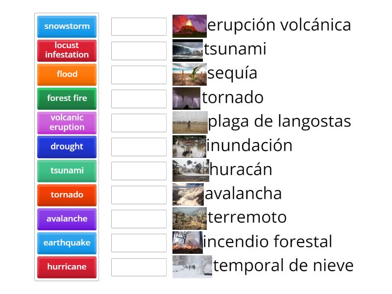 Module 5 - Natural Disasters - Match up