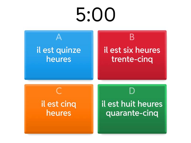 Quelle heure est-il? - Quiz