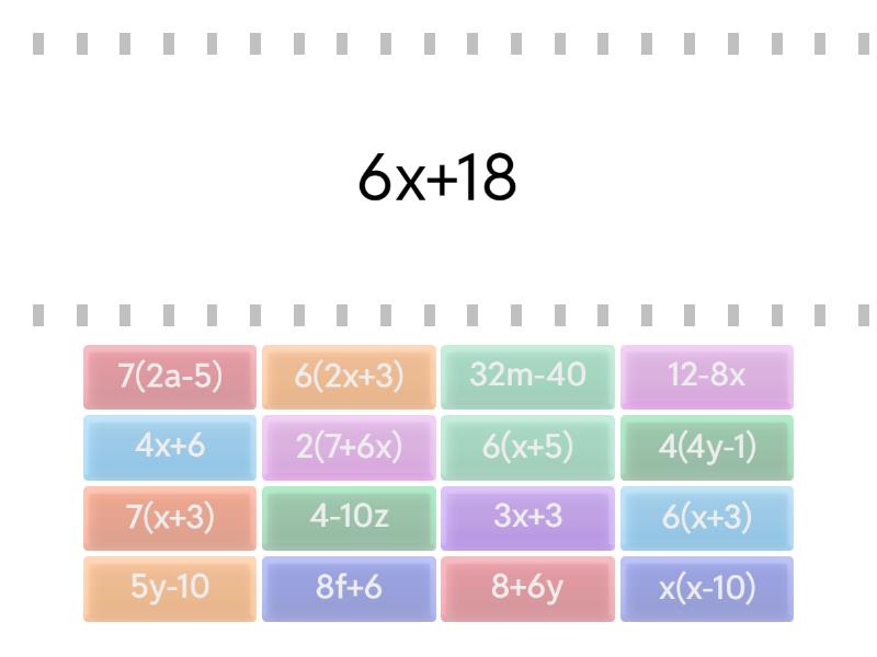 Expanding and Factoring - Find the match