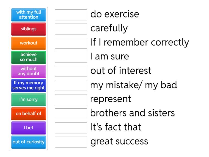11th grade Unit-3 expressions - Match up
