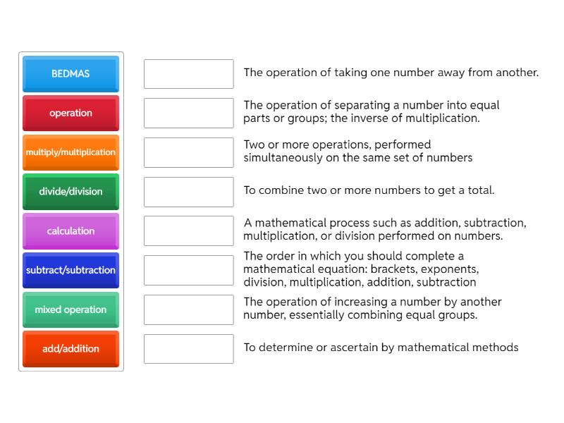 Using Mixed Operations - Match up