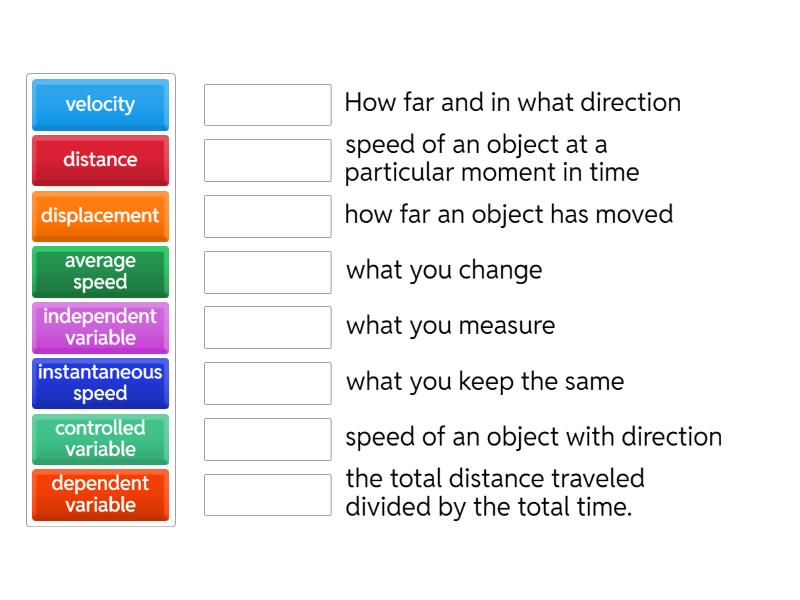 yr 10 Motion - Match up